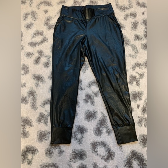 Rewash | Pants & Jumpsuits | Rewash Black Vegan Leather Joggers | Poshmark